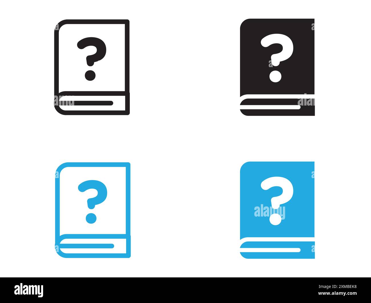 book with question mark icon vector line logo mark or symbol set ...