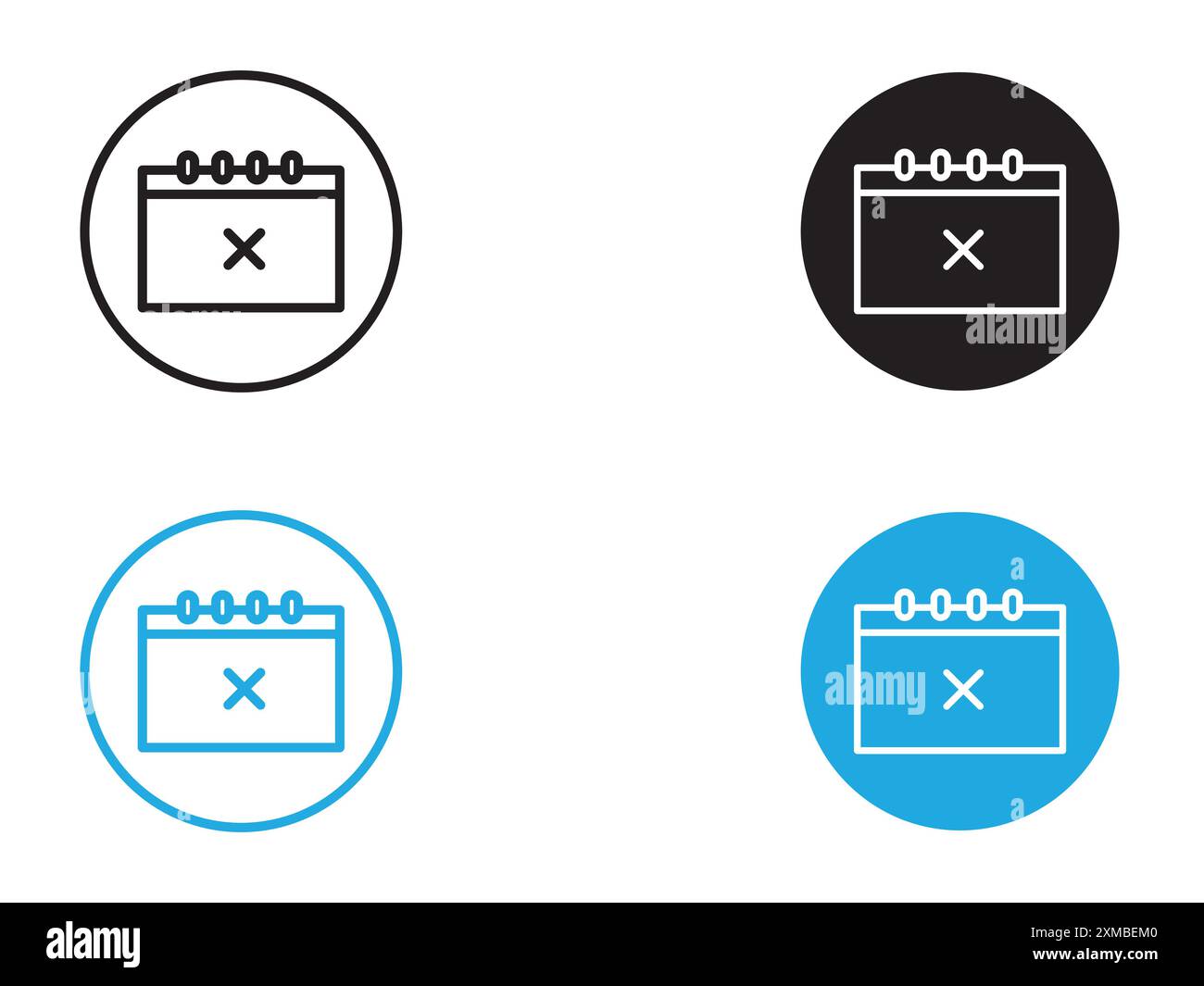 Cancel event icon vector line logo mark or symbol set collection outline style Stock Vector ...