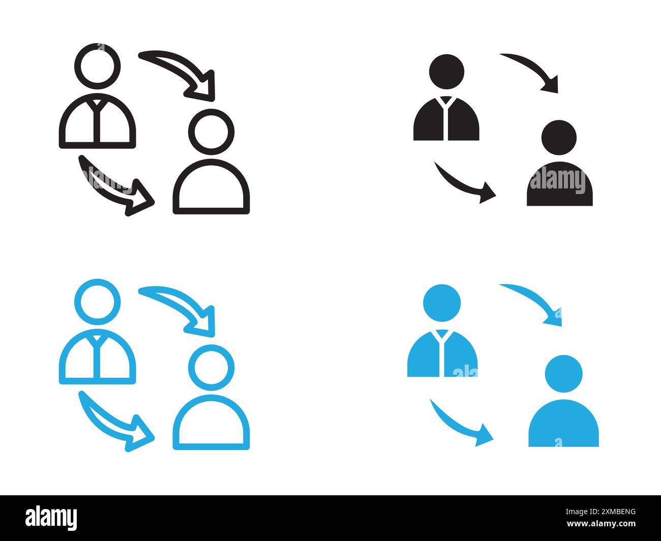 Coaching Icon Vector Line Logo Mark Or Symbol Set Collection Outline Style Stock Vector Image