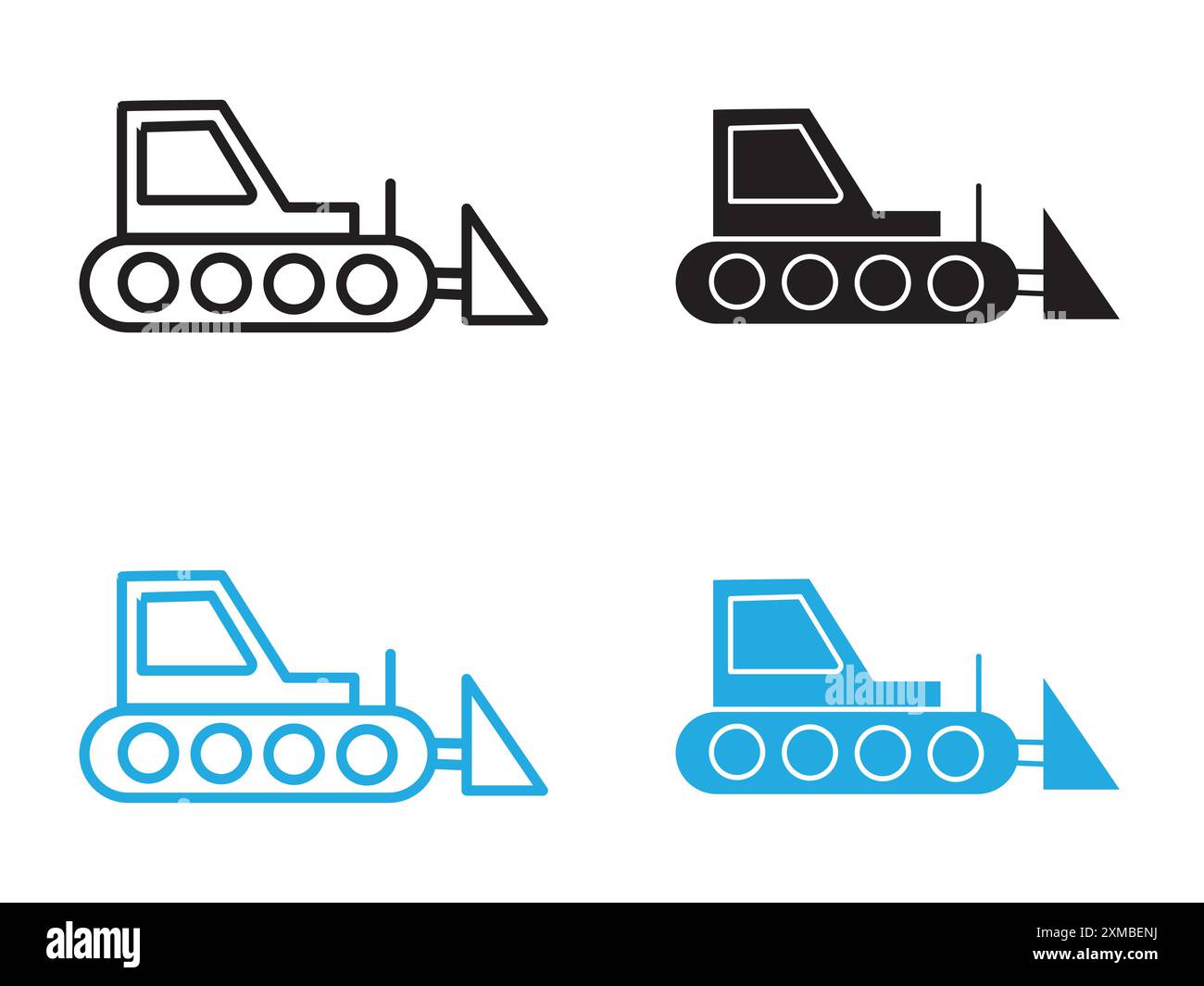 Bulldozer icon vector line logo mark or symbol set collection outline ...