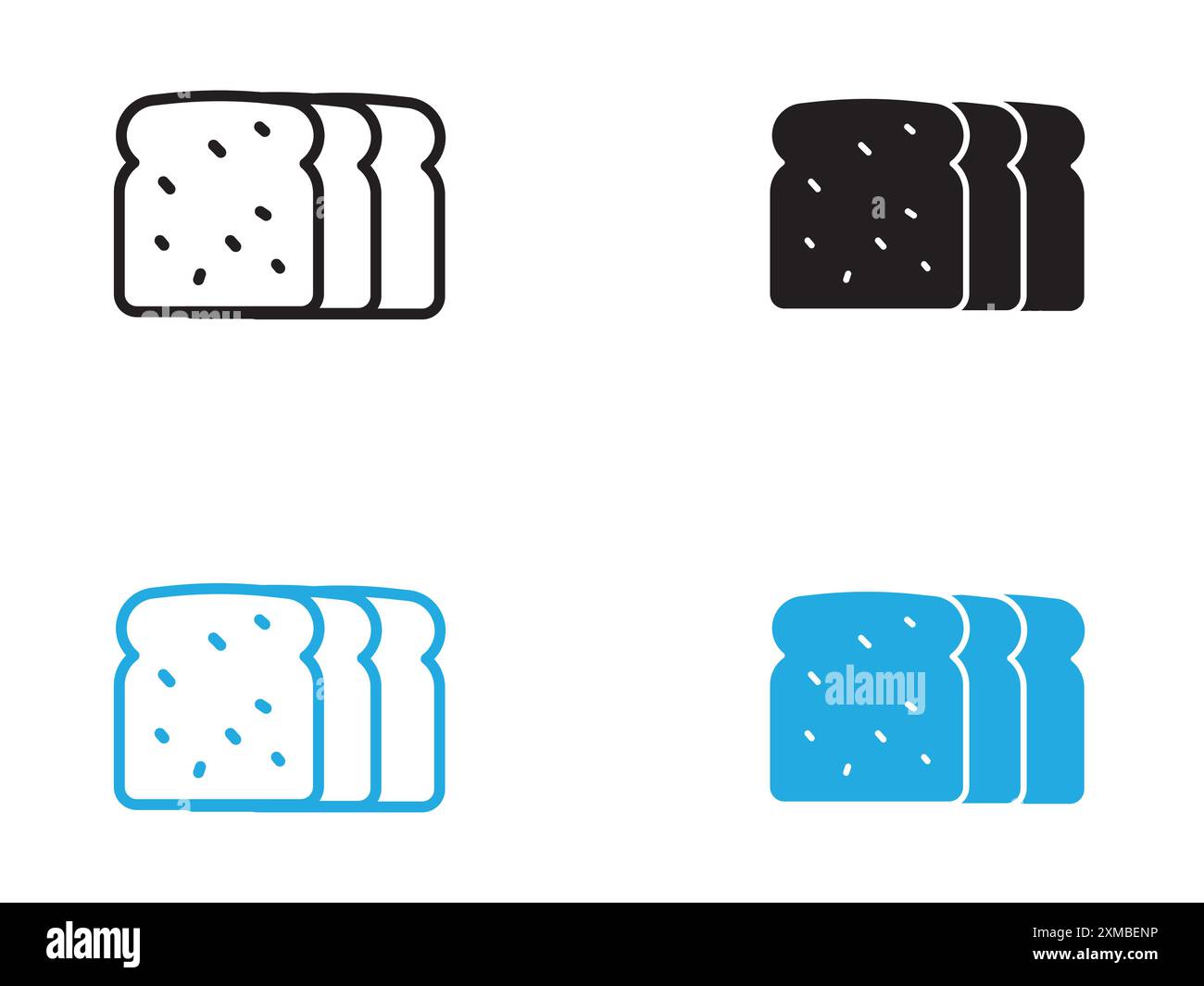 Bread slice icon vector line logo mark or symbol set collection outline style Stock Vector Image ...