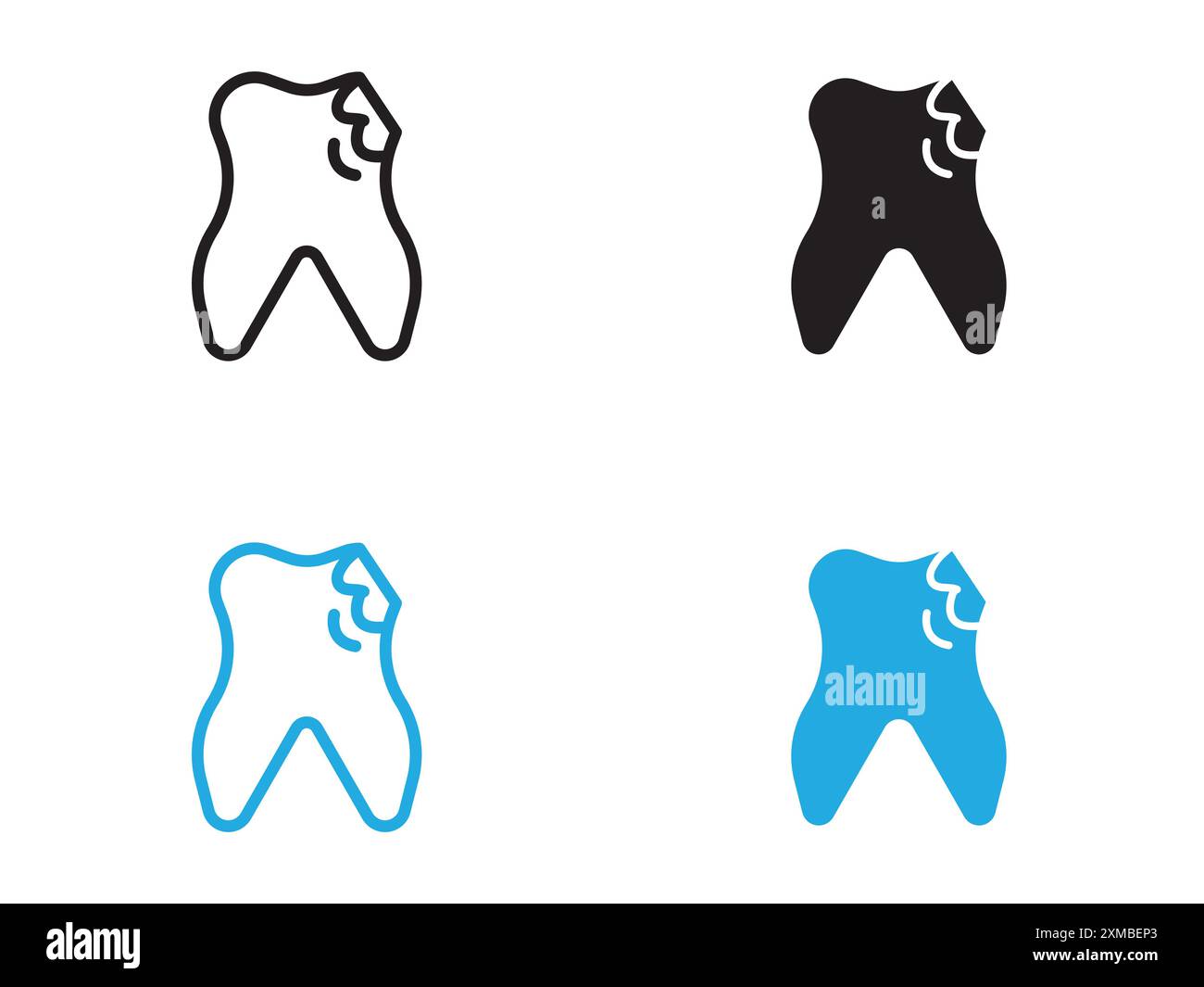 Cavities icon vector line logo mark or symbol set collection outline ...