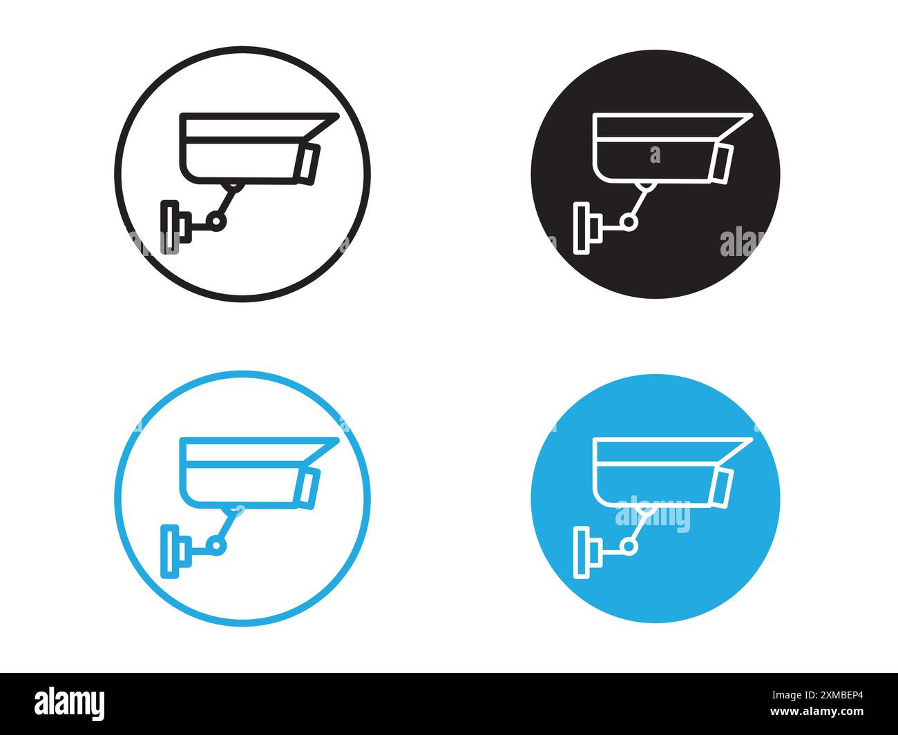 CCTV camera icon vector line logo mark or symbol set collection outline ...