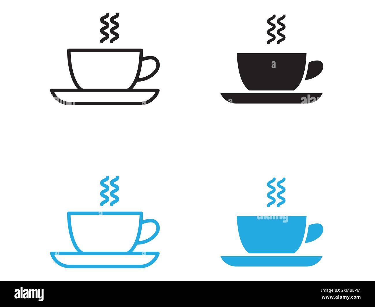 coffee cup icon vector line logo mark or symbol set collection outline ...