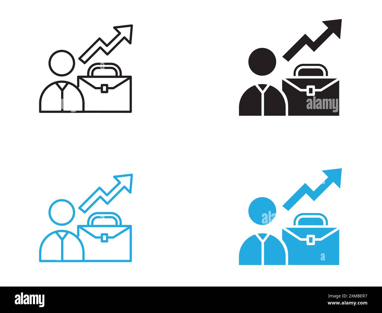 Career, job and work icon vector line logo mark or symbol set ...