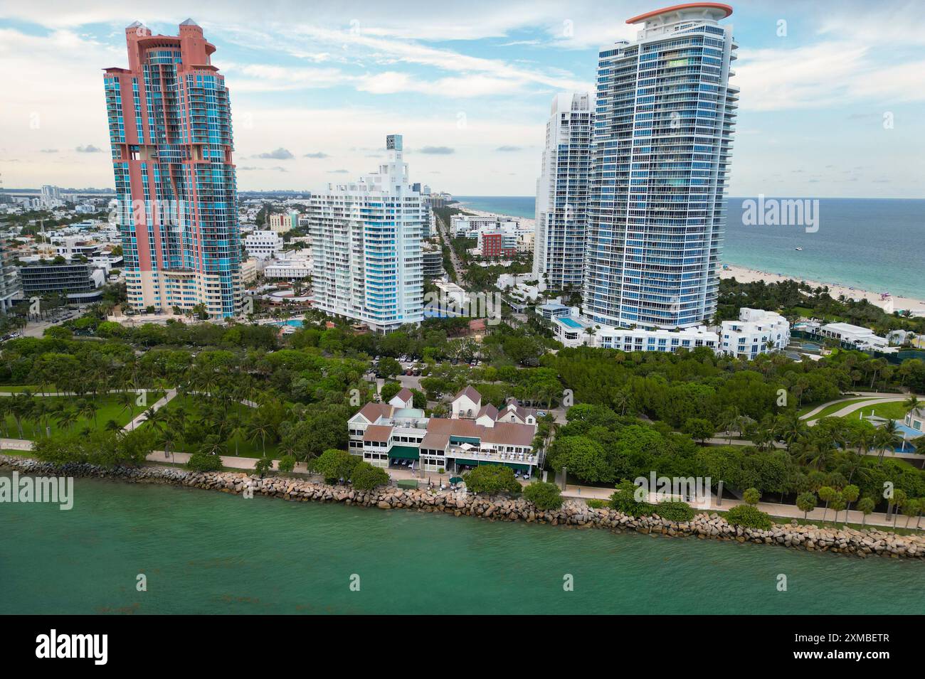 Florida with modern skyscrapers in downtown Miami. Aerial view. Aerial ...