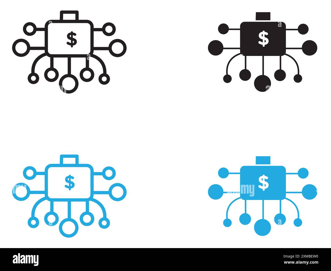Diversified investment icon vector line logo mark or symbol set ...