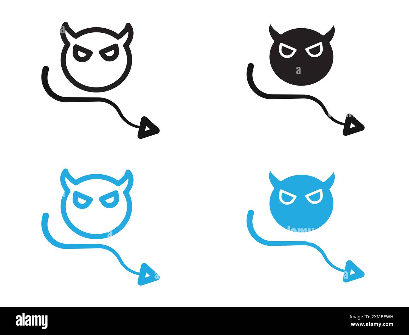 Demon Devil Icon Vector Line Logo Mark Or Symbol Set Collection Outline Style Stock Vector Image