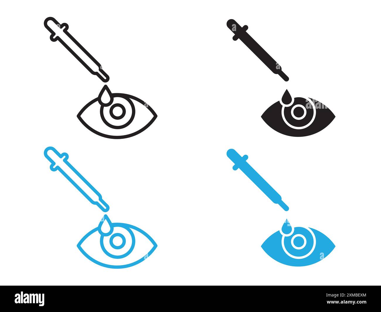 EYE DROP icon vector line logo mark or symbol set collection outline ...