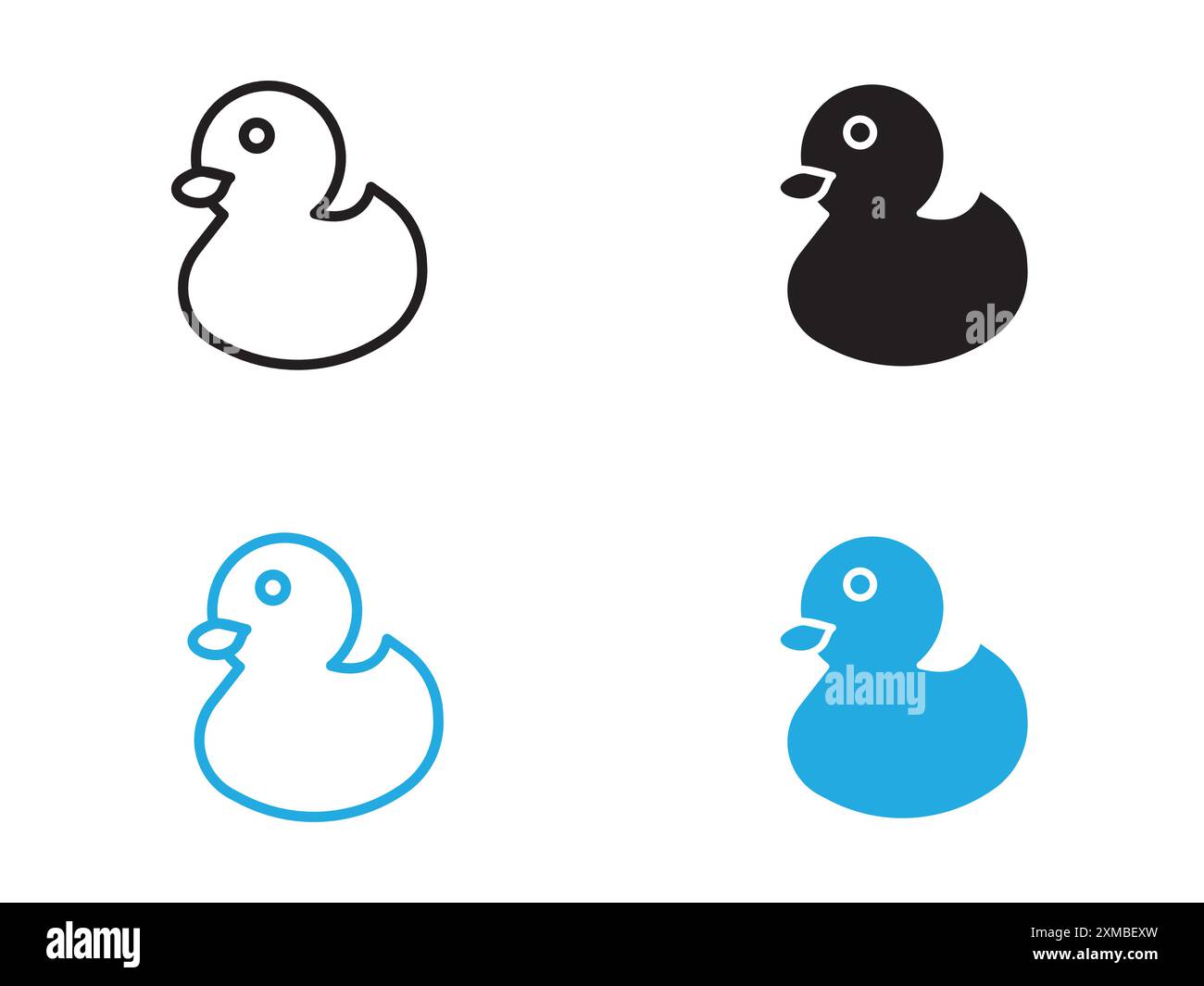 Duck icon vector line logo mark or symbol set collection outline style ...