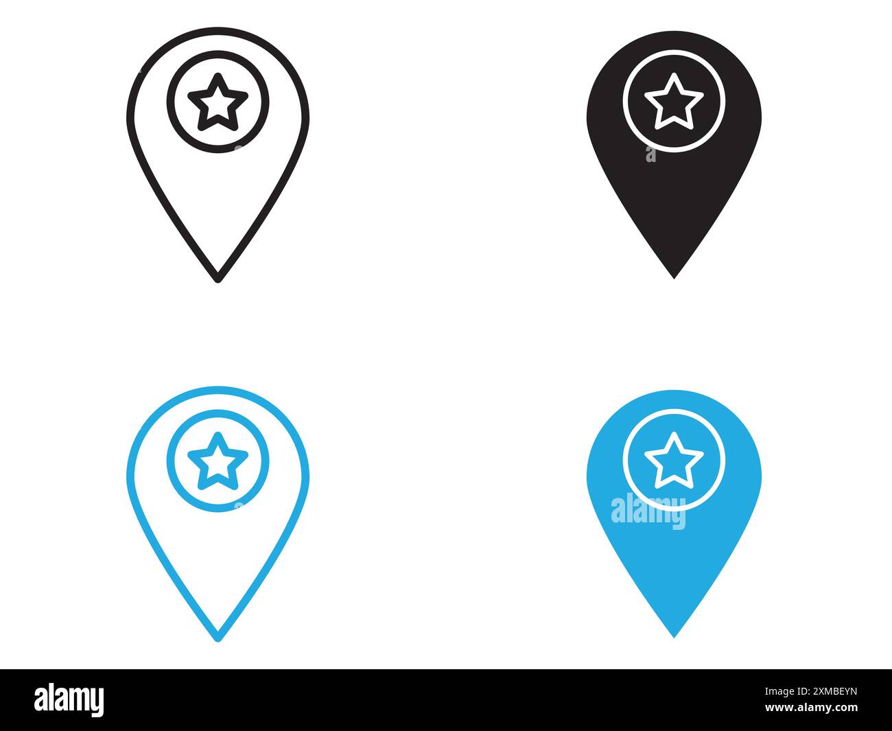 Favorite place icon vector line logo mark or symbol set collection ...