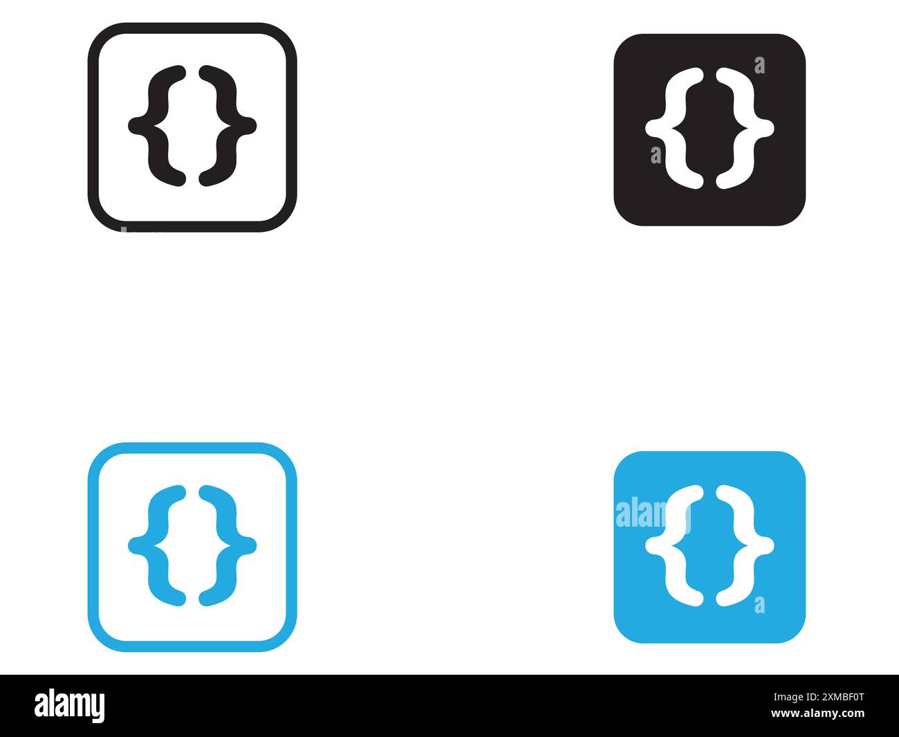 Font brackets icon vector line logo mark or symbol set collection outline style Stock Vector ...