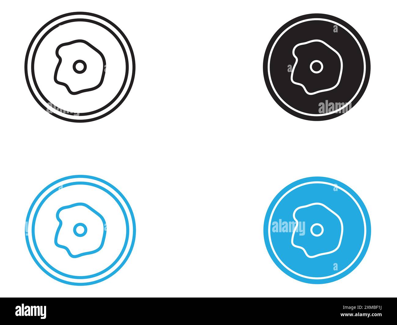 Egg on plate icon vector line logo mark or symbol set collection ...