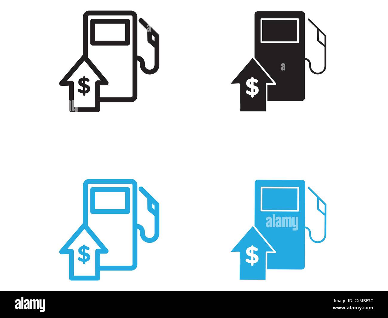 Fuel price increase icon vector line logo mark or symbol set collection ...