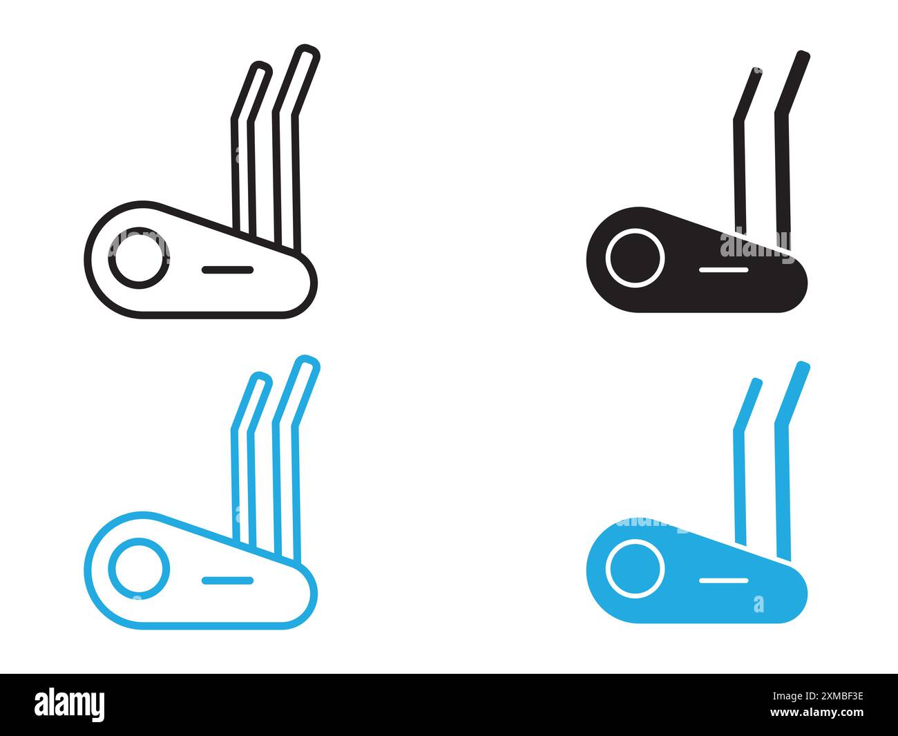Elliptical bike icon vector line logo mark or symbol set collection ...