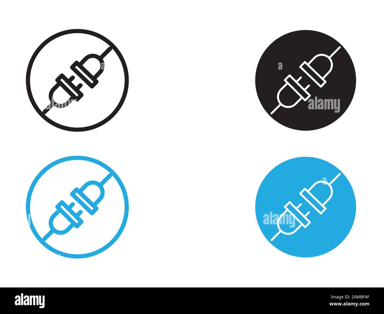 Connect plug icon vector line logo mark or symbol set collection ...