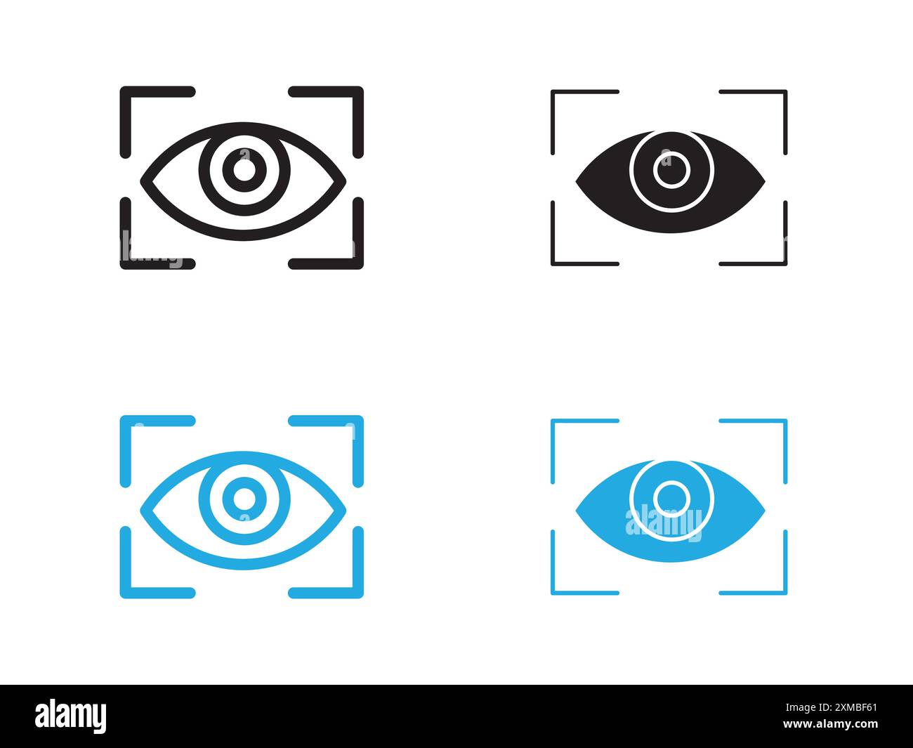 Eye scanner icon vector line logo mark or symbol set collection outline ... Eye scanner icon vector line logo mark or symbol set collection outline ...