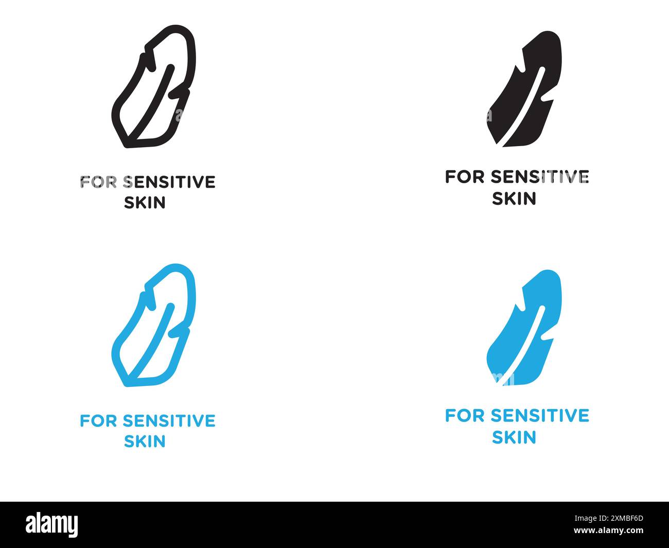 For sensitive skin icon vector line logo mark or symbol set collection ...
