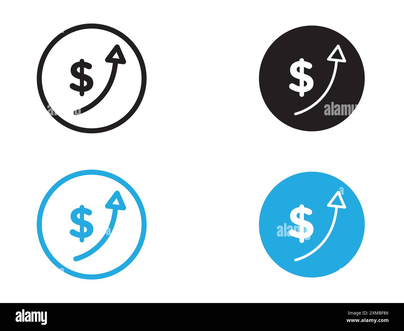 Increase money icon vector line logo mark or symbol set collection ...