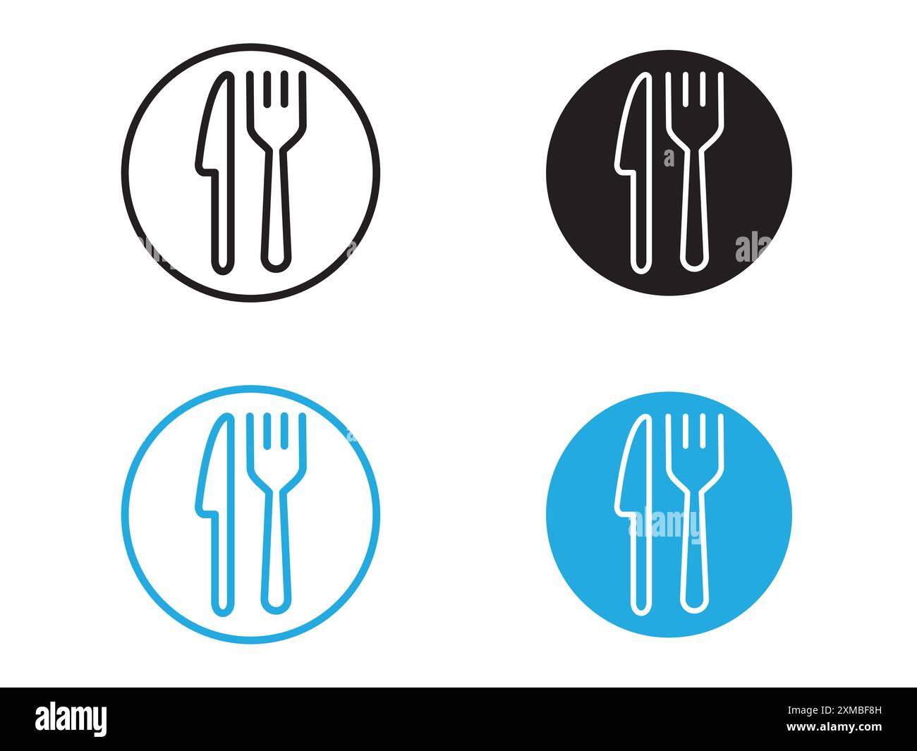 Food and restaurant icon vector line logo mark or symbol set collection ...