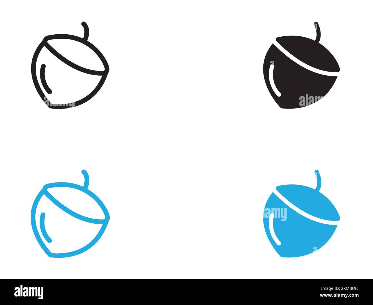 Hazelnut icon vector line logo mark or symbol set collection outline ...