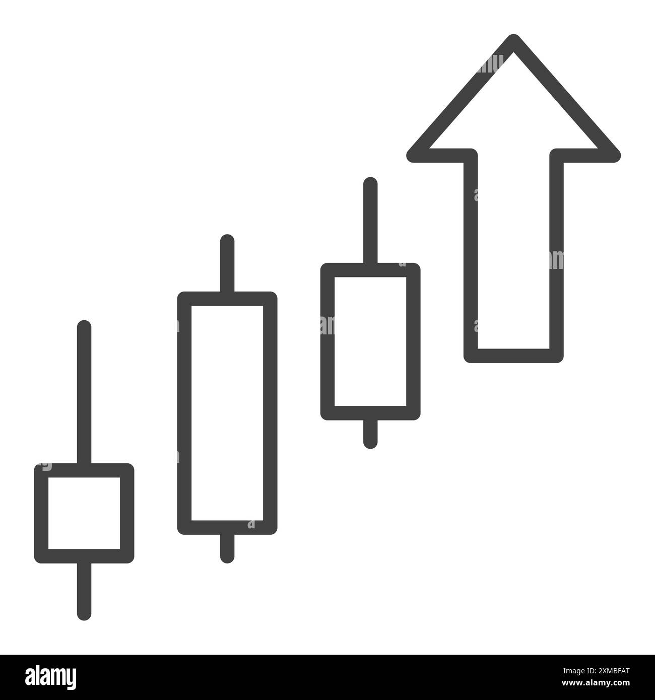 Uptrend Candlestick Chart vector concept icon or sign in outline style ...