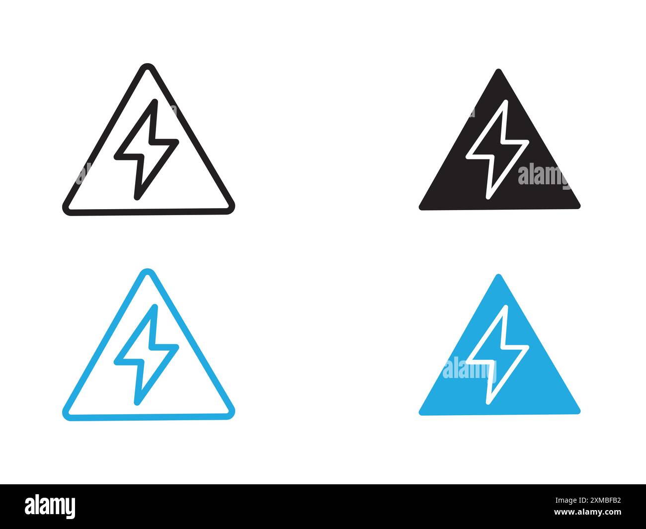 High Voltage Icon Vector Line Logo Mark Or Symbol Set Collection Outline Style Stock Vector