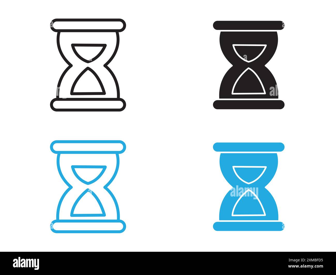 Hourglass icon vector line logo mark or symbol set collection outline ...