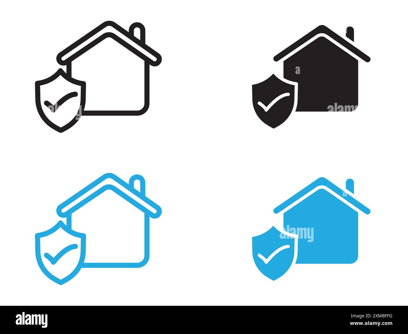 home insurance icon vector line logo mark or symbol set collection ...