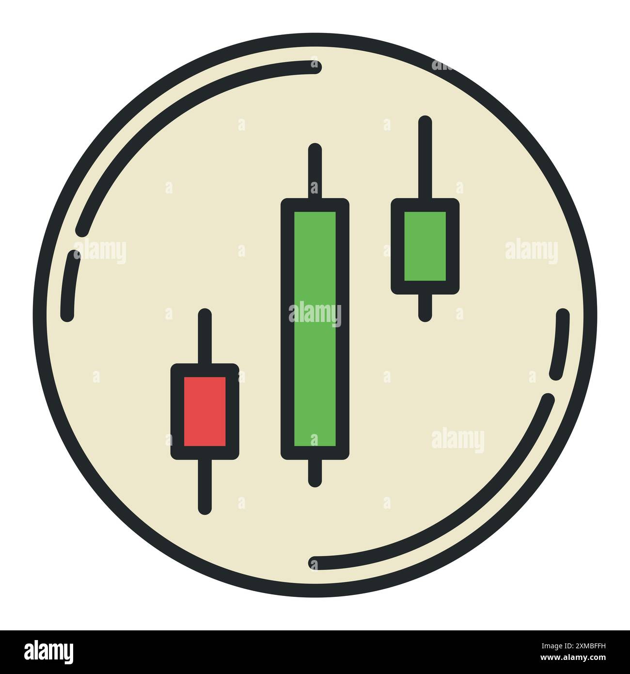 Vector Candlestick Chart Pattern in Circle concept colored icon or sign ...