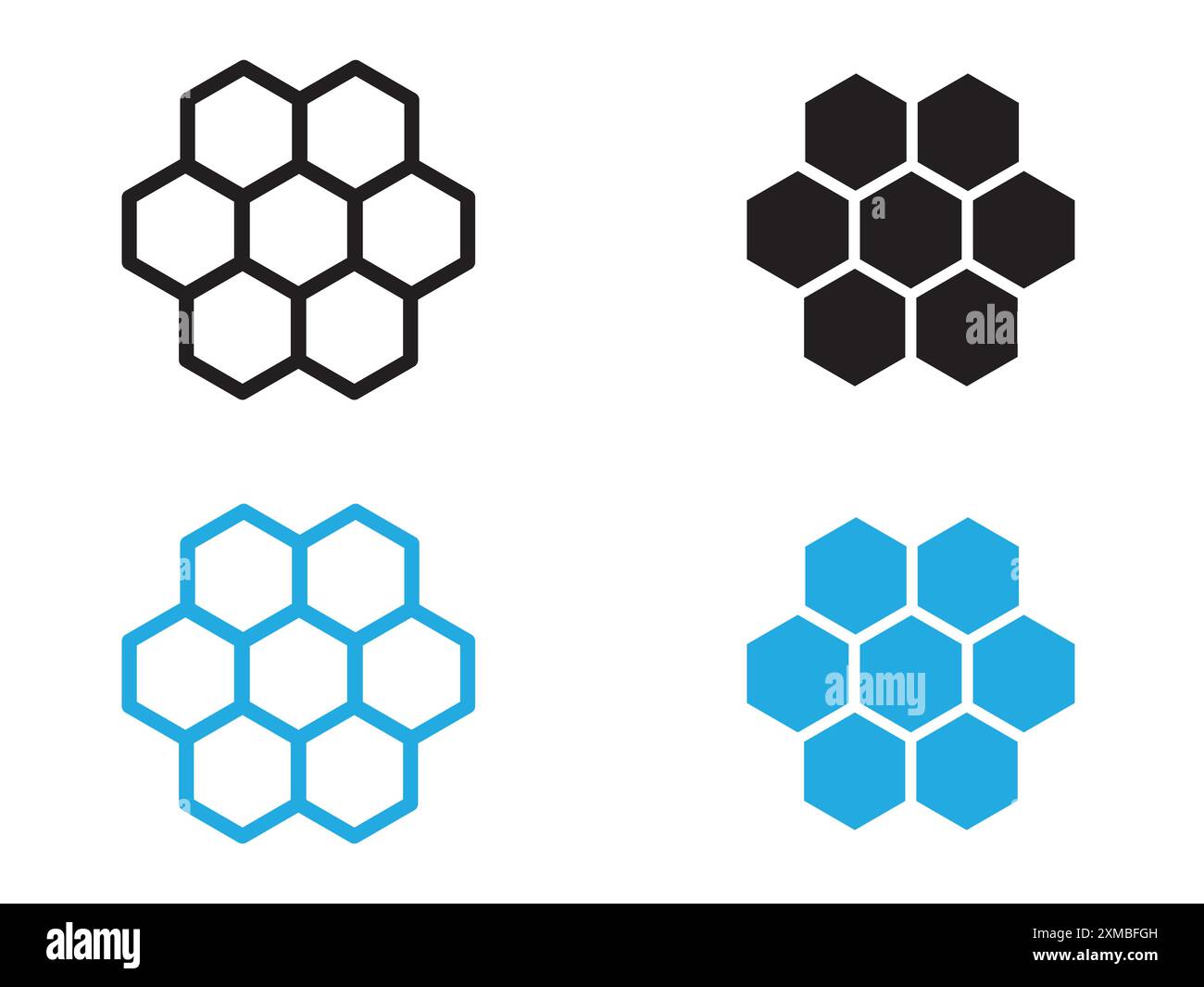 honeycomb icon vector line logo mark or symbol set collection outline ...