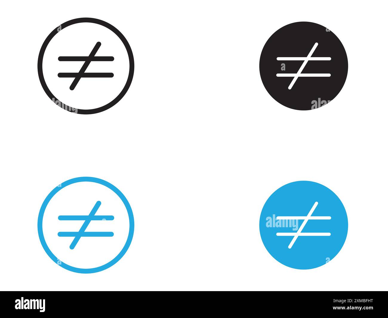 Inequality Icon Vector Line Logo Mark Or Symbol Set Collection Outline Style Stock Vector Image