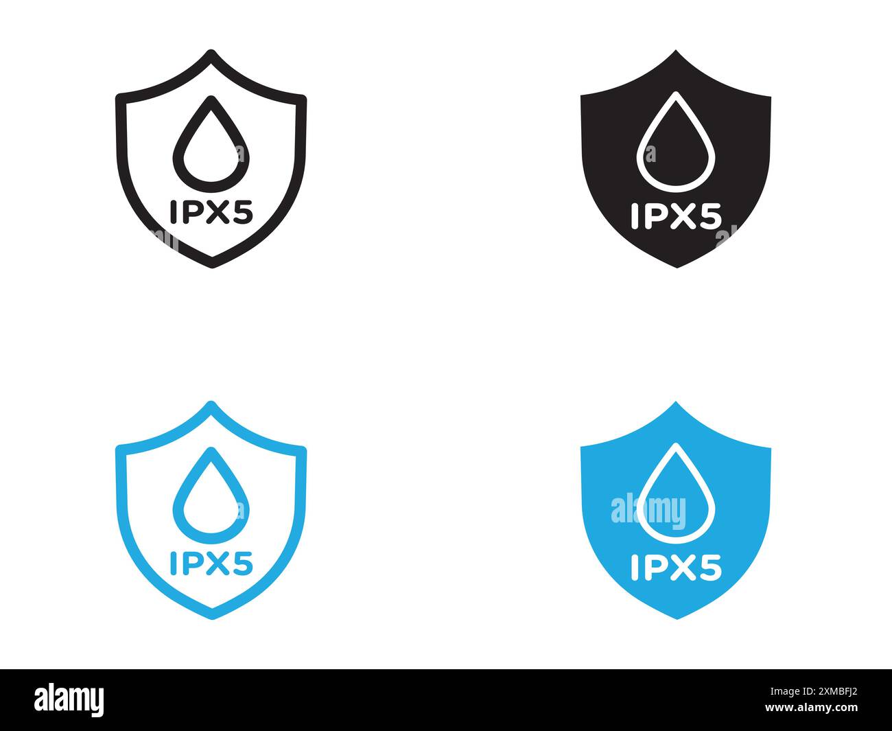Ipx5 waterproof icon vector line logo mark or symbol set collection ...