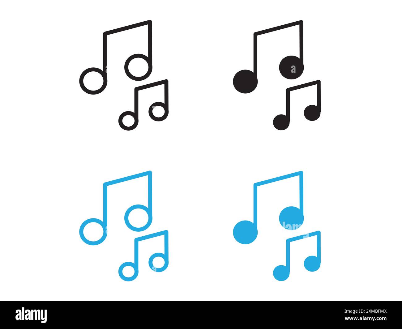 Music icon (2) vector line logo mark or symbol set collection outline ...
