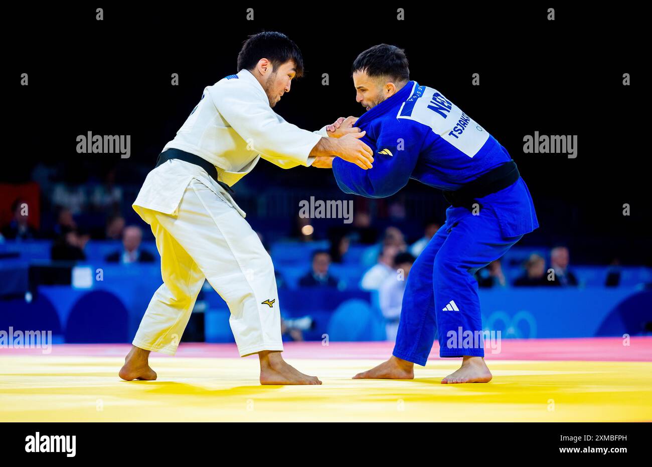 PARIS - Tornike Tsjakadoea in action during men's judo under 60 kg ...