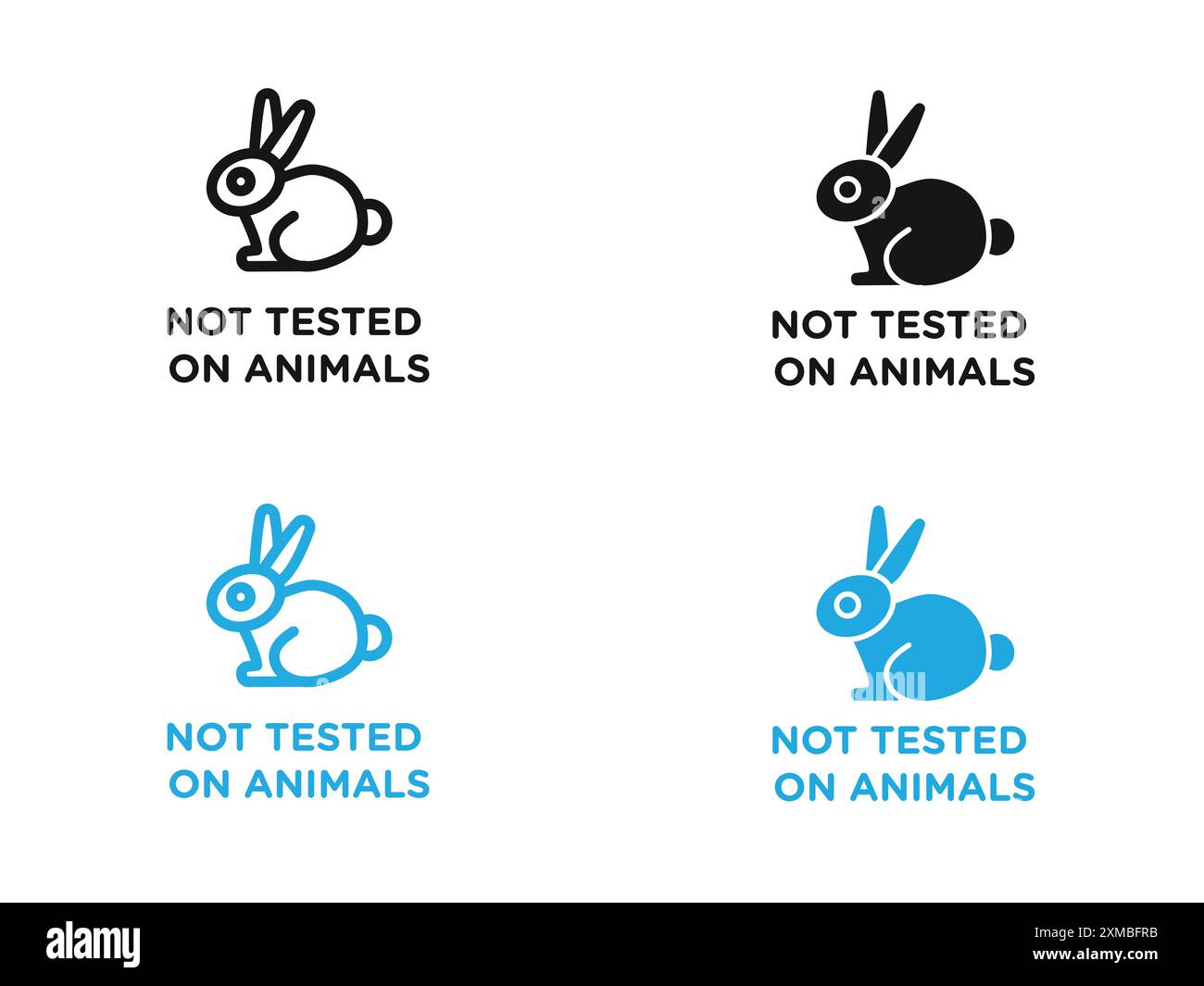 Not tested on animals icon vector line logo mark or symbol set ...