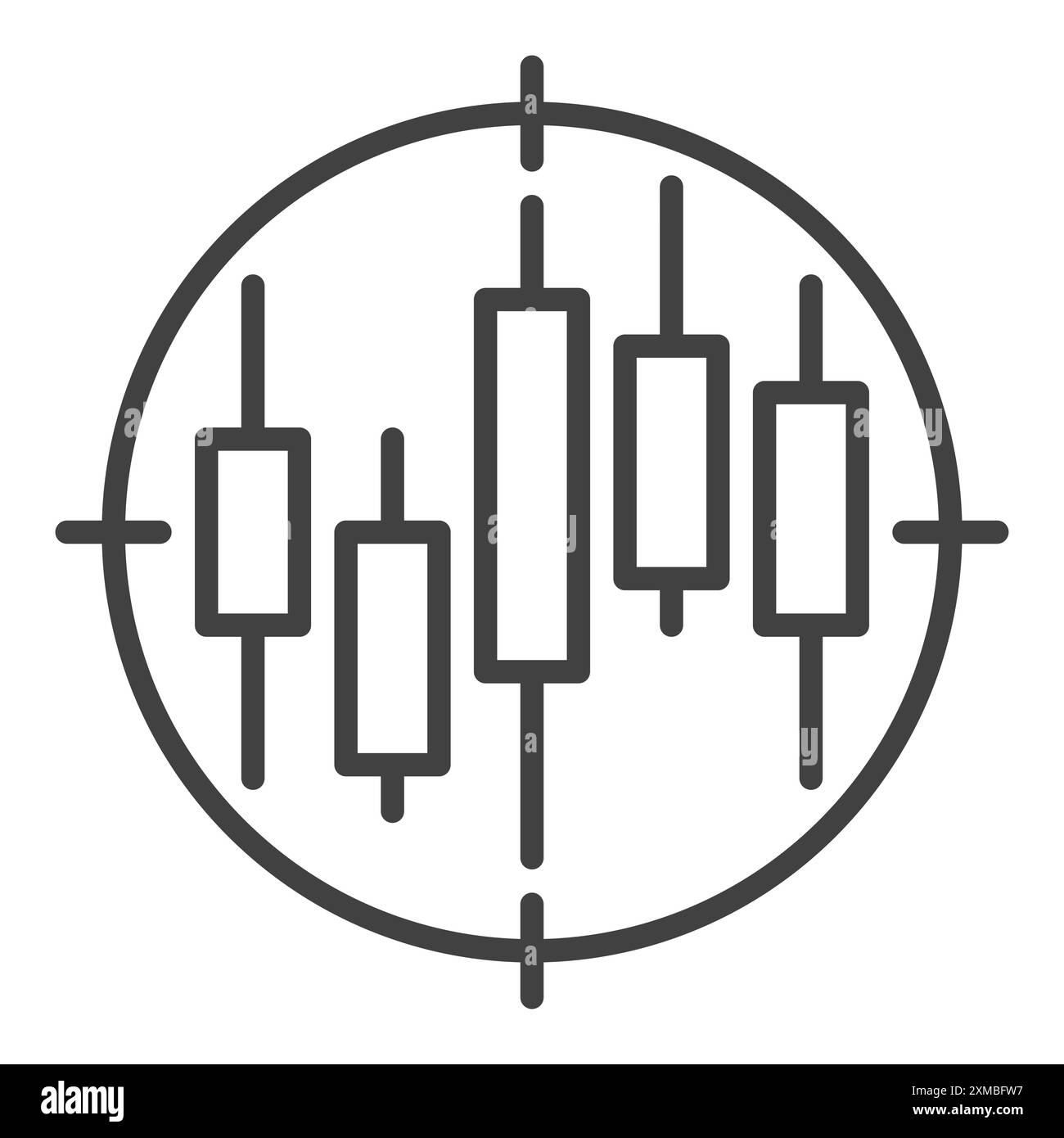 Vector Target with Candlestick Chart concept outline icon or design ...