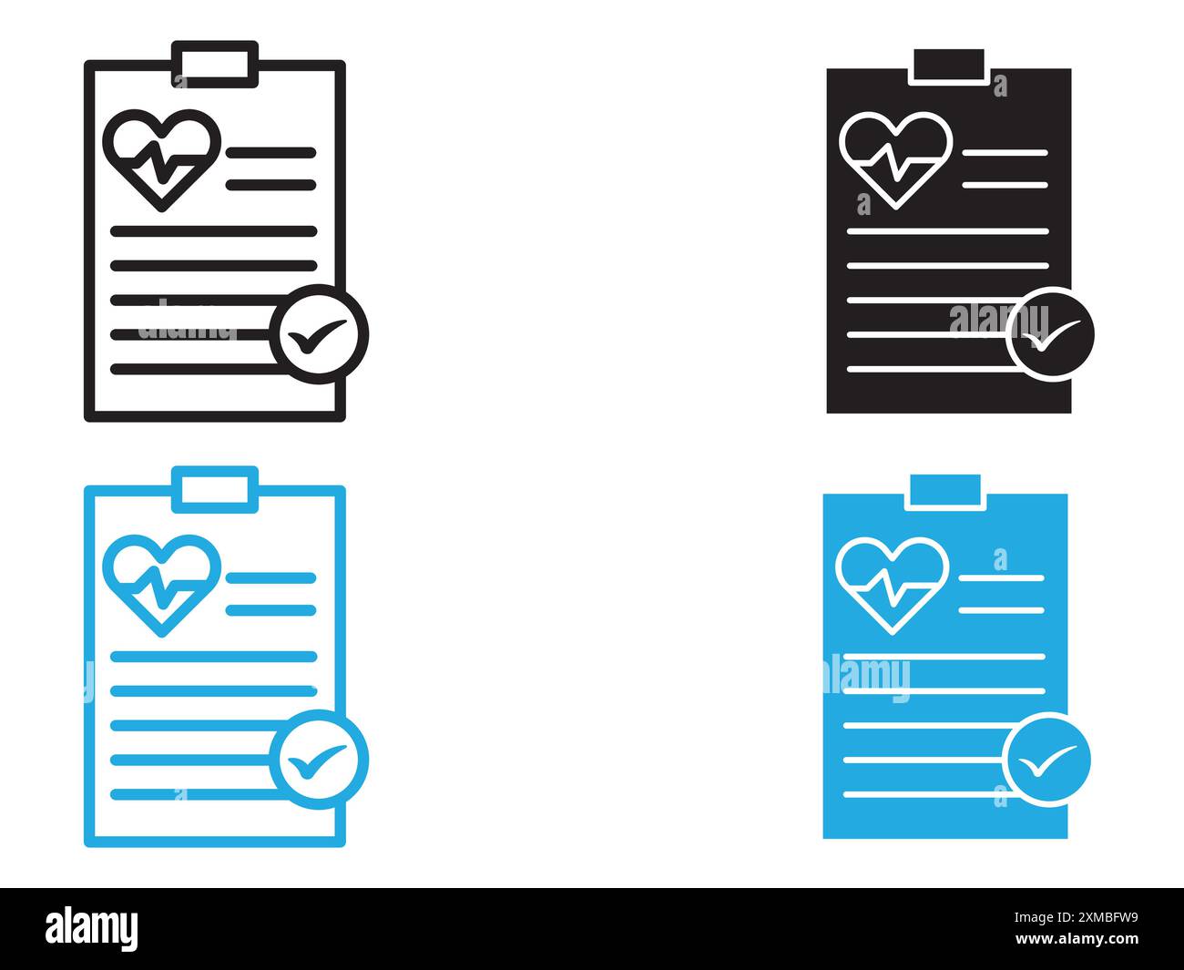 Medical report icon vector line logo mark or symbol set collection ...