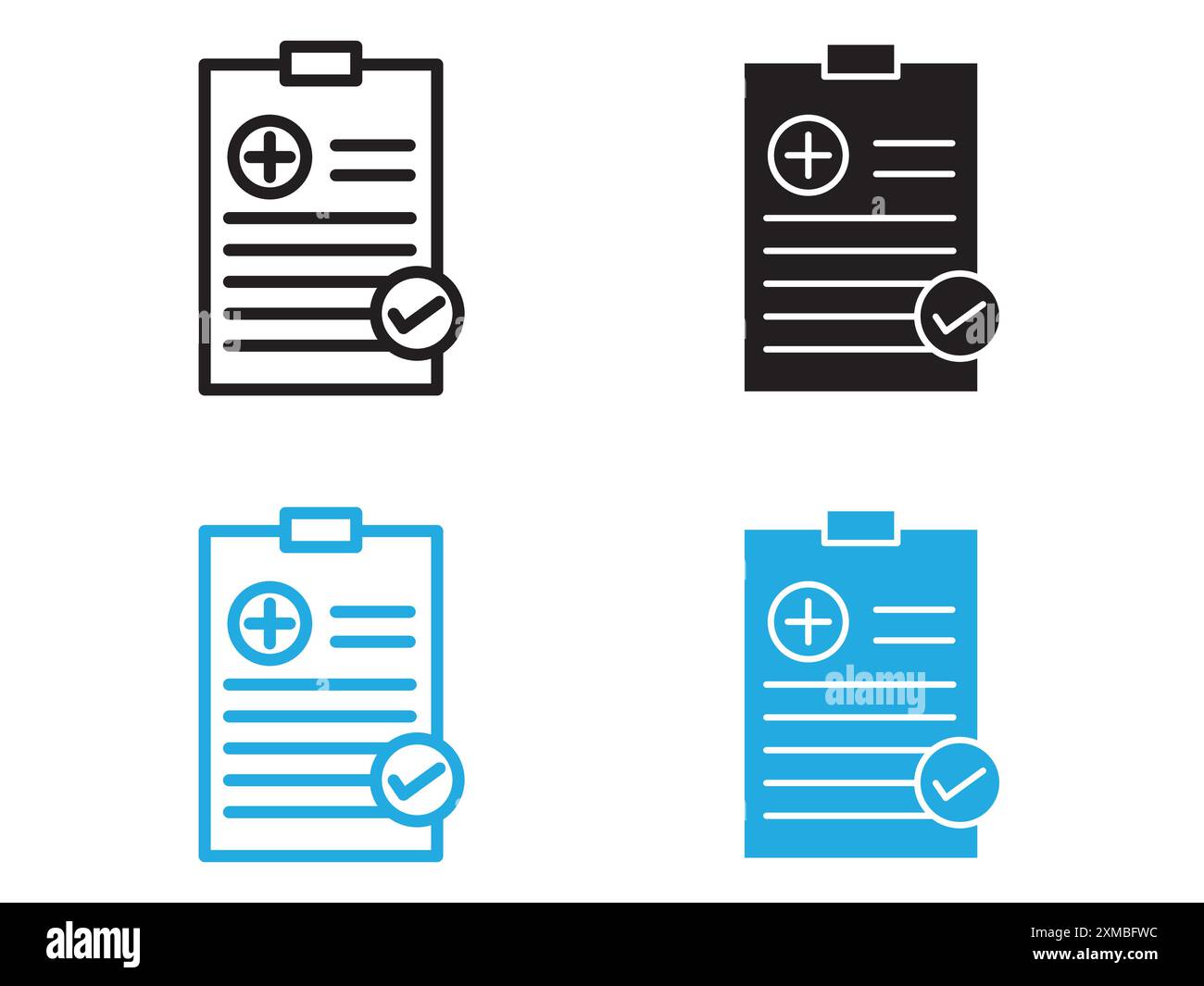 Medical report icon (2) vector line logo mark or symbol set collection ...