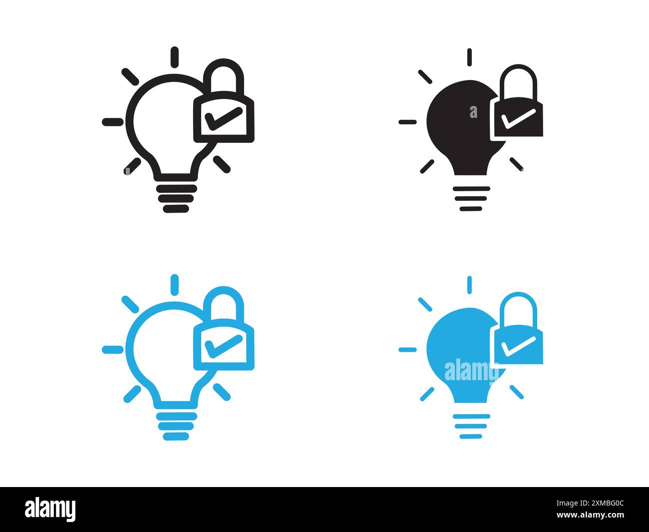 Patent idea icon vector line logo mark or symbol set collection outline ...