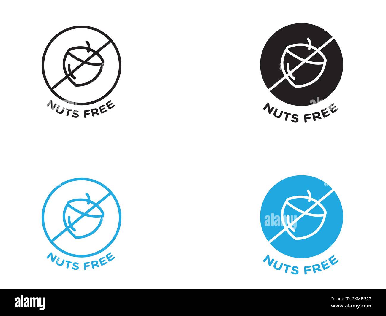 nuts free icon vector line logo mark or symbol set collection outline style Stock Vector Image ...
