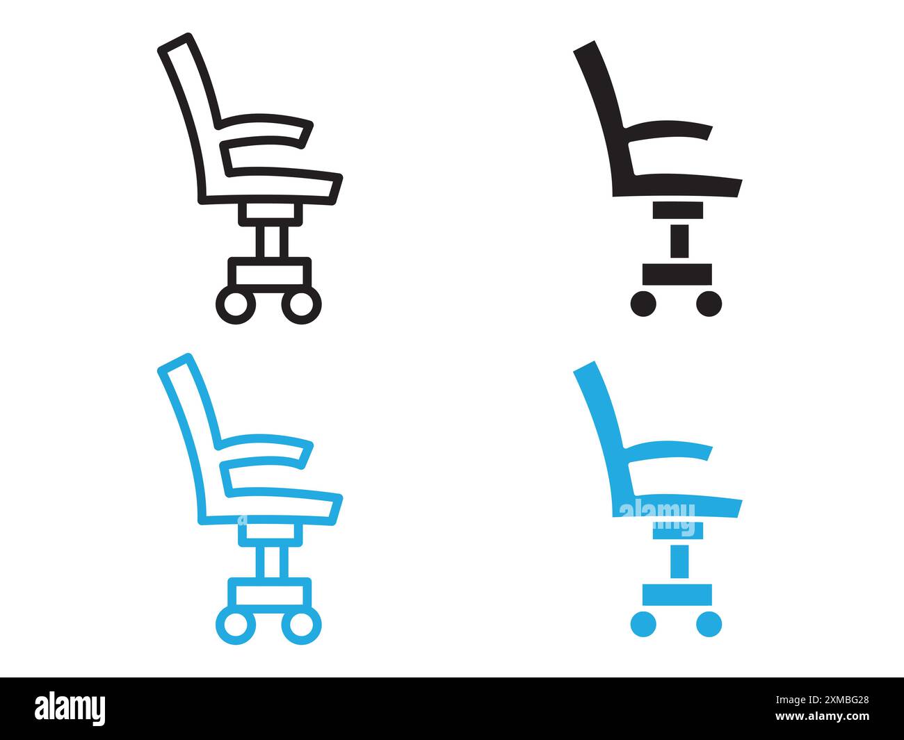 Office chair icon vector line logo mark or symbol set collection ...