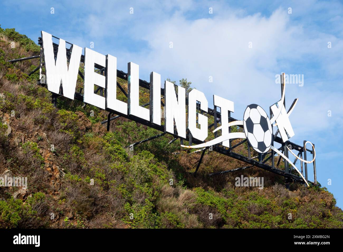"Wellington" sign, Miramar, Wellington, North Island, New Zealand Stock ...