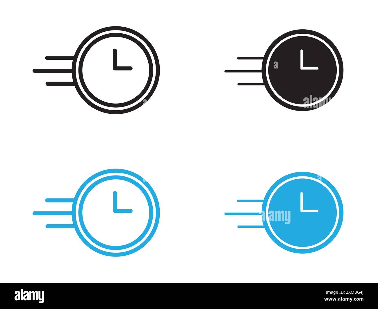 Quick time icon vector line logo mark or symbol set collection outline ...