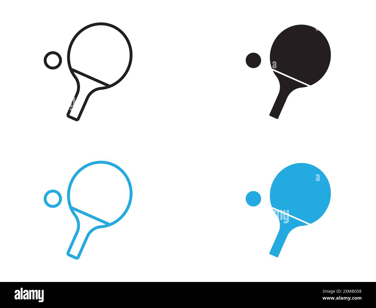 Ping-pong, table tennis icon vector line logo mark or symbol set ...