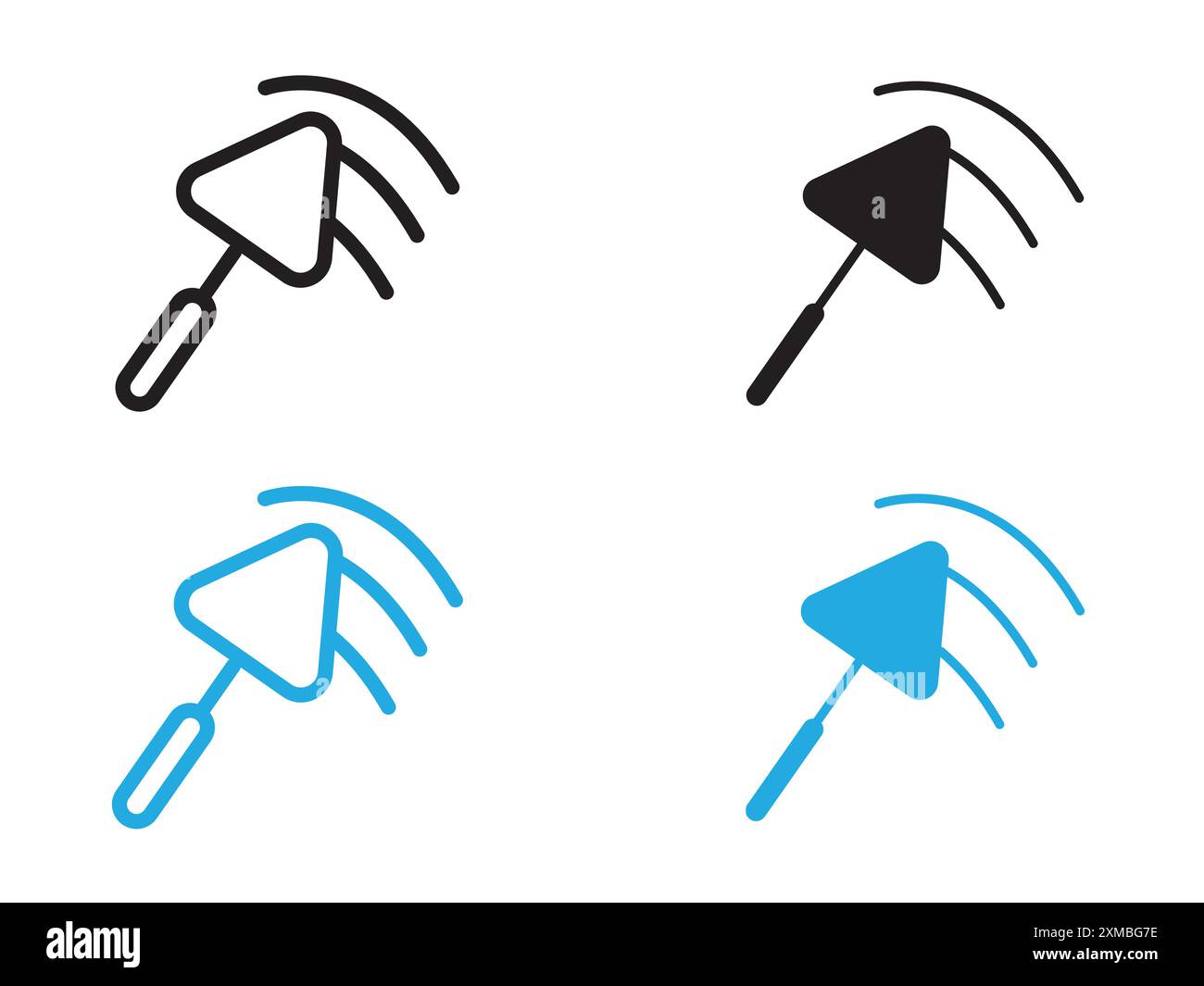 Plastering process icon vector line logo mark or symbol set collection outline style Stock ...