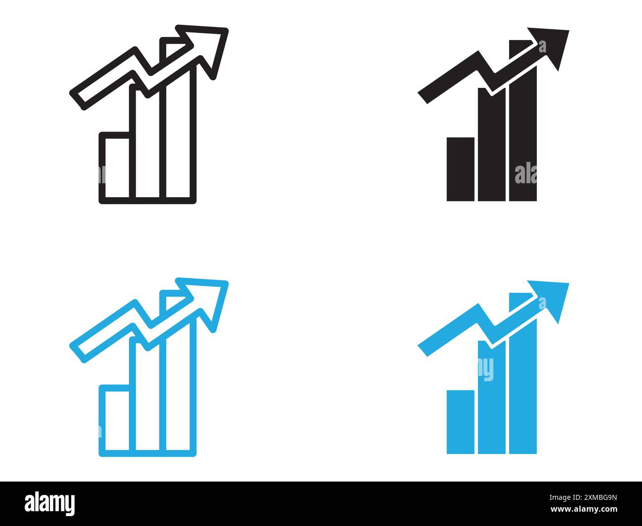 Increase chart icon (2) vector line logo mark or symbol set collection ...