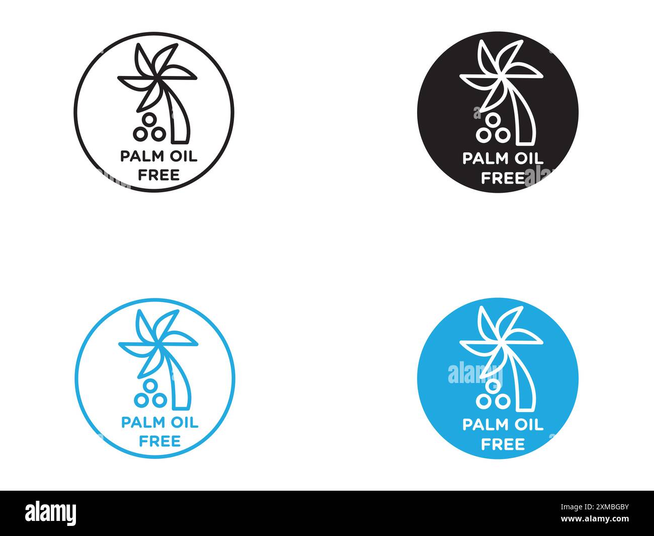 Palm oil free icon vector line logo mark or symbol set collection ...