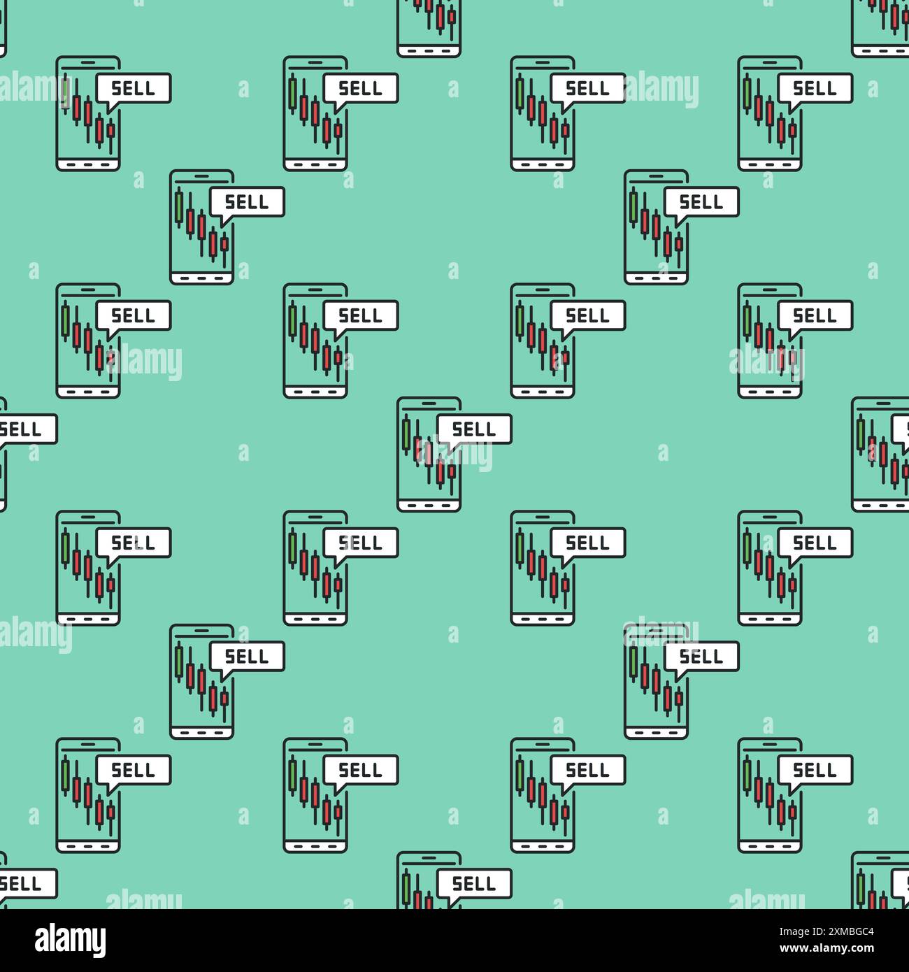 Candlestick Chart on Smart Phone Screen vector price movements concept ...