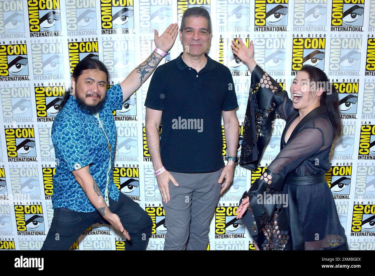 Kaiji Tang, Ed Boon und Erika Ishii beim Photocall zum Videospiel ...